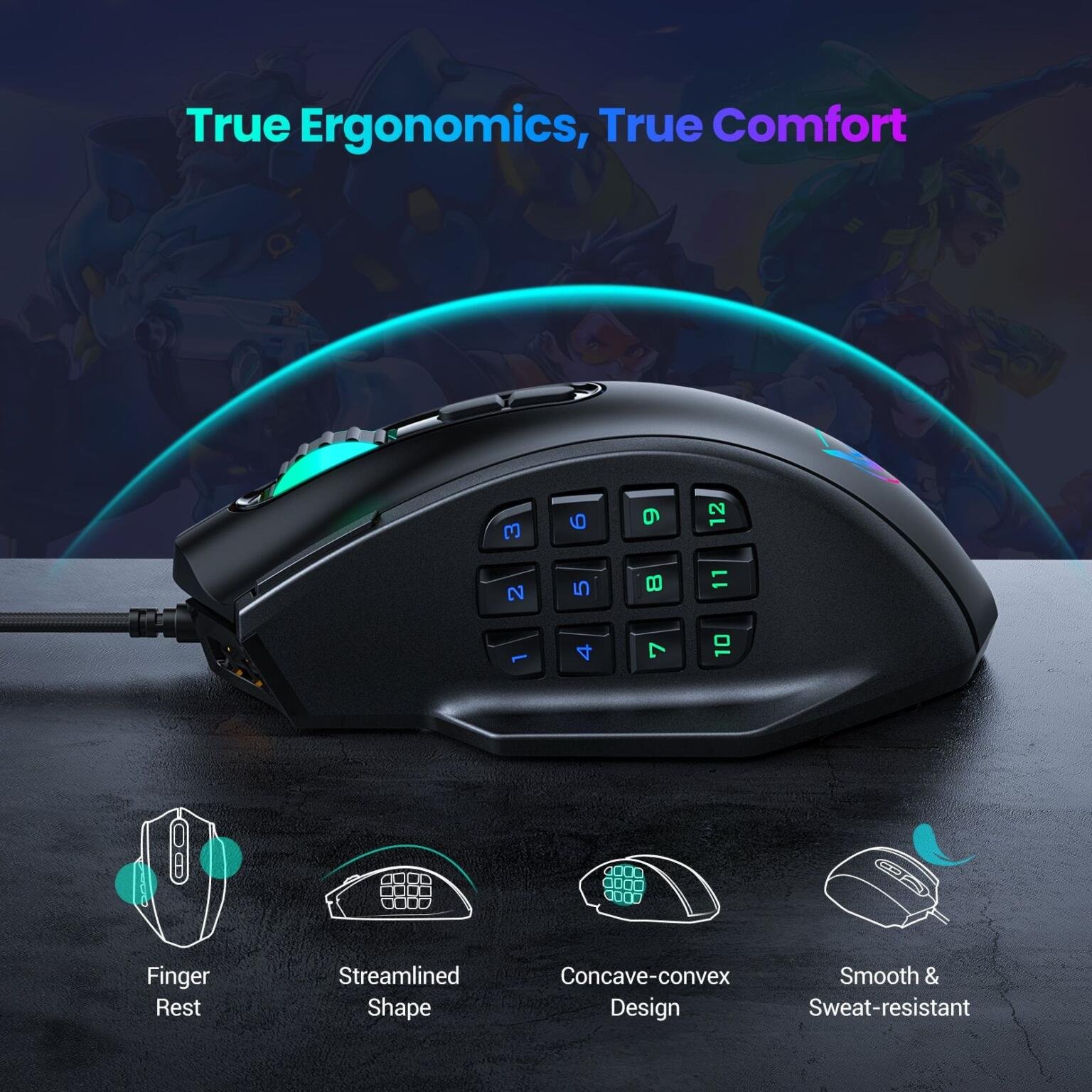 Ratón Gamer 20 botones programables - Yaloveo,es