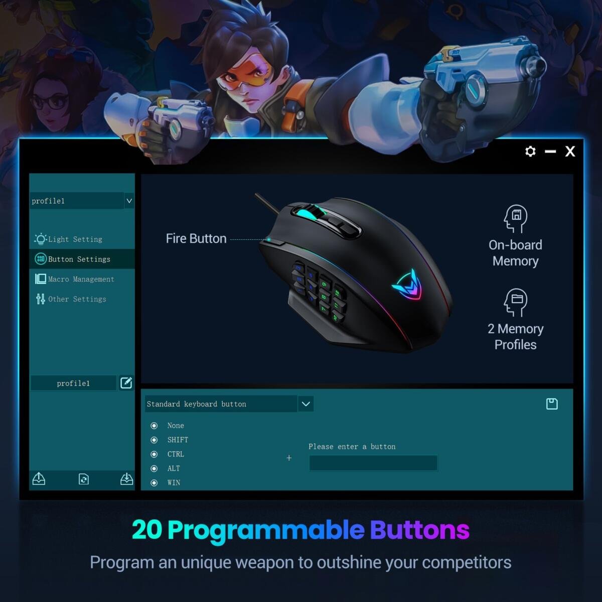 Ratón Gamer 20 botones programables - Yaloveo,es